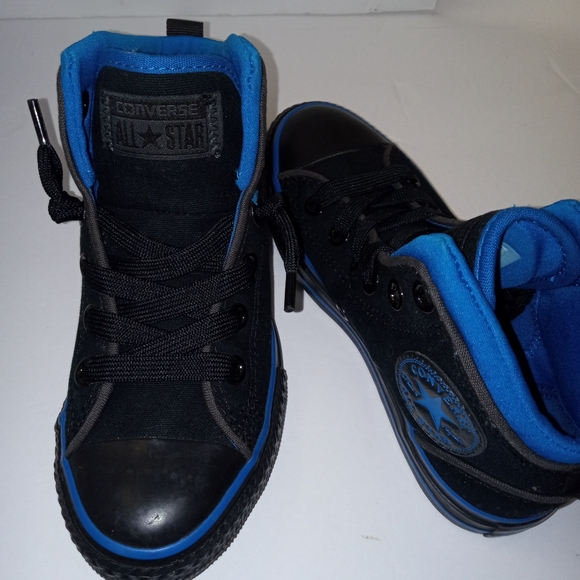 Converse | Shoes | Converse Black And Blue Hightop Sneakers | Poshmark